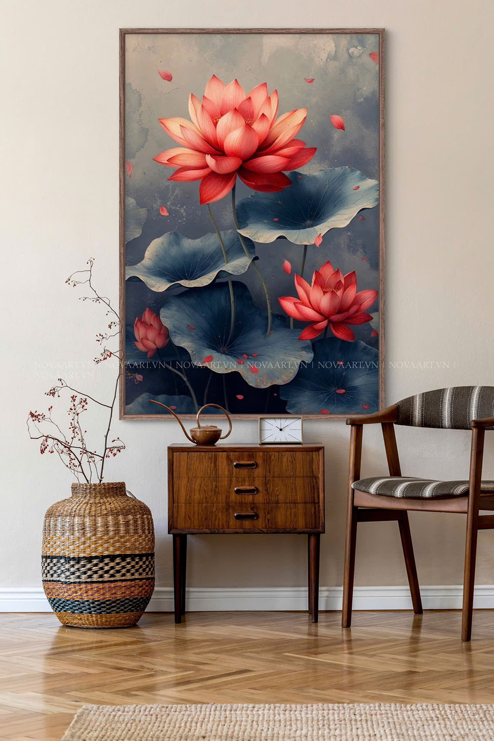 Tranh Hoa Sen NOS005 | Tranh Hoa | Tranh Phòng Thờ | Thiền